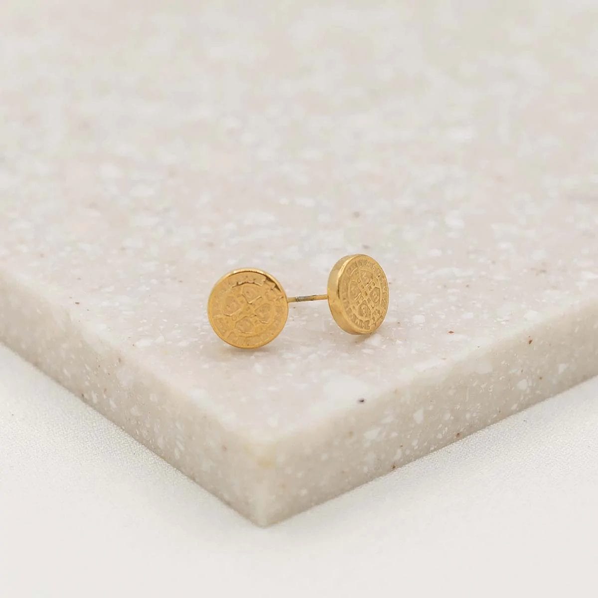 Gold Benedictine Stud Earrings - St. Paul Institute